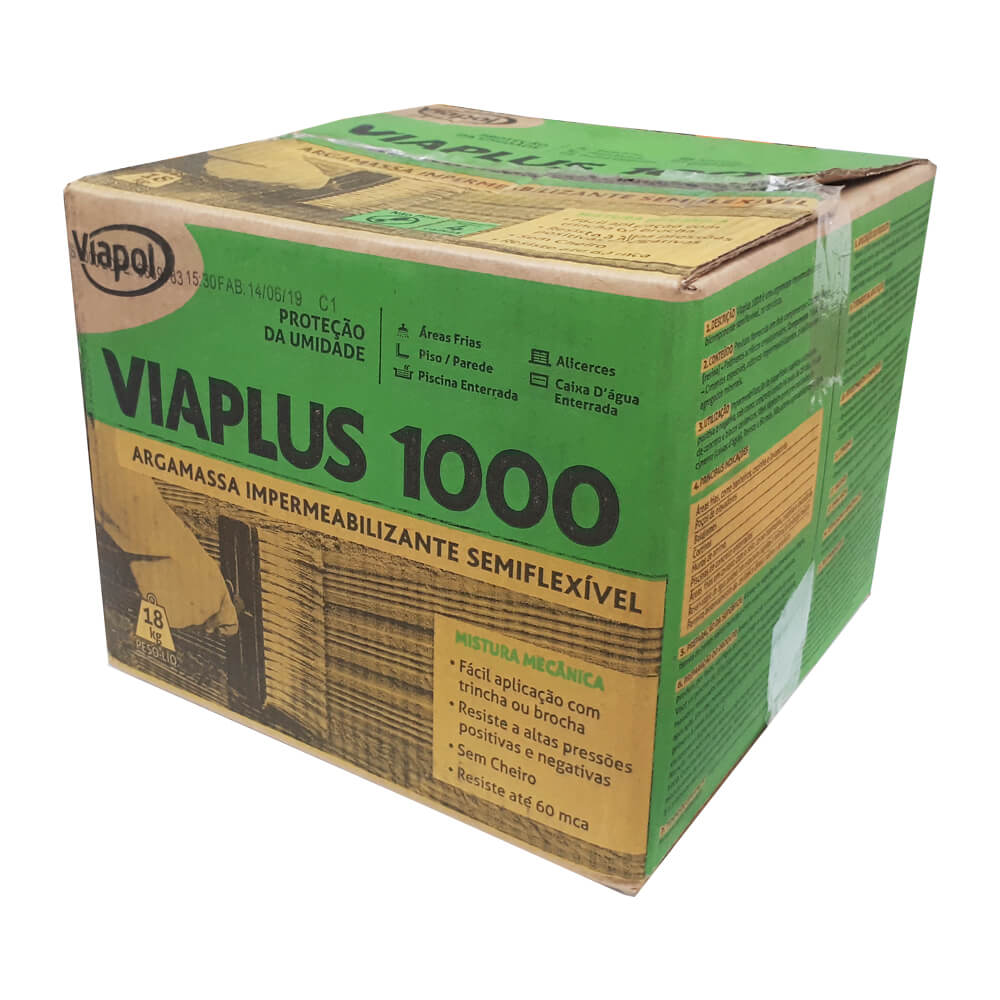 Impermeabilizante Viapol Viaplus 1000 Semi Flexivel 18KG - Elastobor