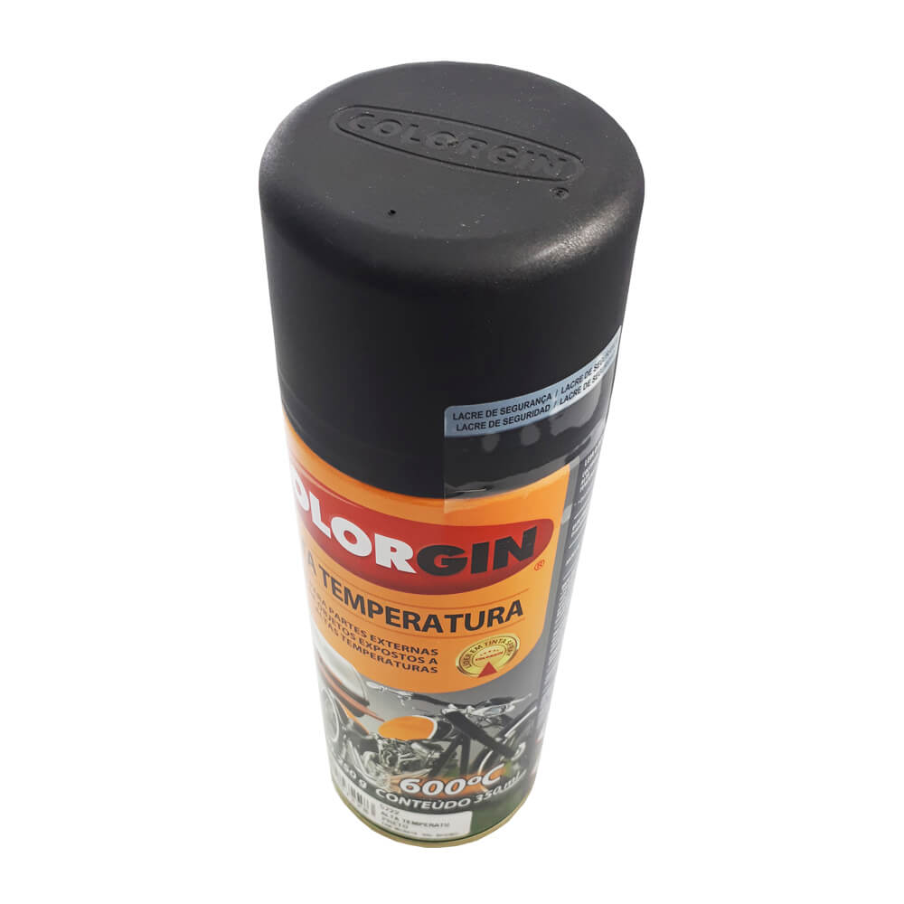 Tinta Colorgin Spray Alta Temperatura Preto 400ML - Elastobor