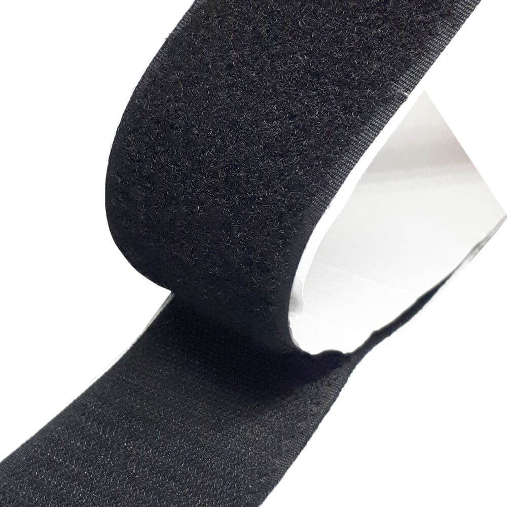 Velcro Adesivo Circulo 25MM Preto Macho e Femea - Elastobor