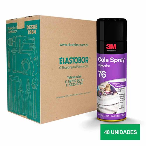 Adesivo em Spray 3M 76 Ajustável 330G Kit Com 48UN - Elastobor