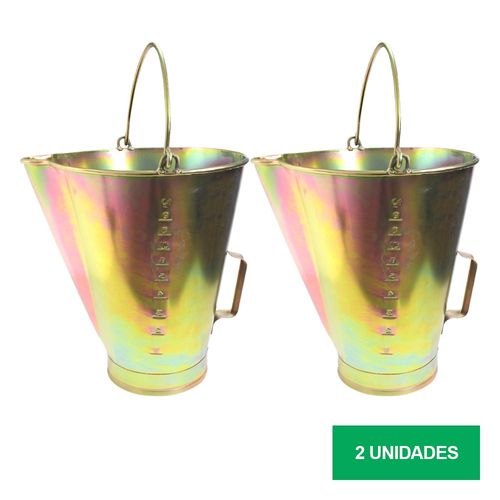Balde de Ferro Elastobor Graduado 10 Litros Kit Com 2 UN - Elastobor