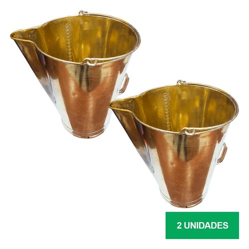 Balde de Ferro Elastobor Graduado 20 Litros Kit Com 2 UN - Elastobor