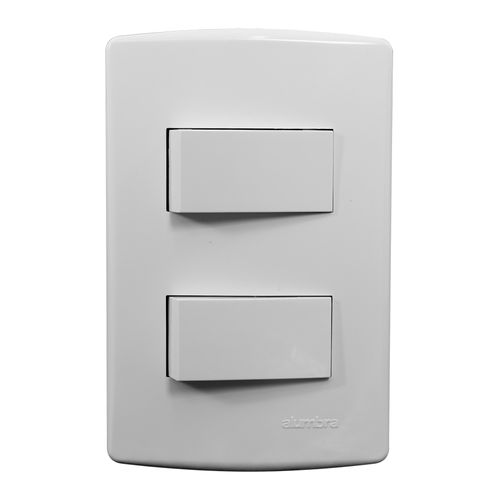 Conjunto 2 Interruptores Alumbra Simples 4X2 Branco Siena - Elastobor
