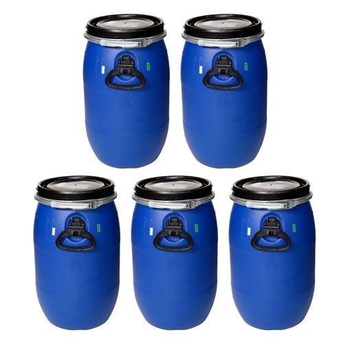 Bombona Plástica Mauser Homo Tampa Removível Azul 30L 5UN - Elastobor