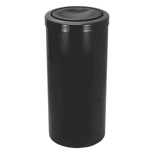 Lixeira Plástica JSN com Tampa Meia Esfera Preta 22 Litros - Elastobor