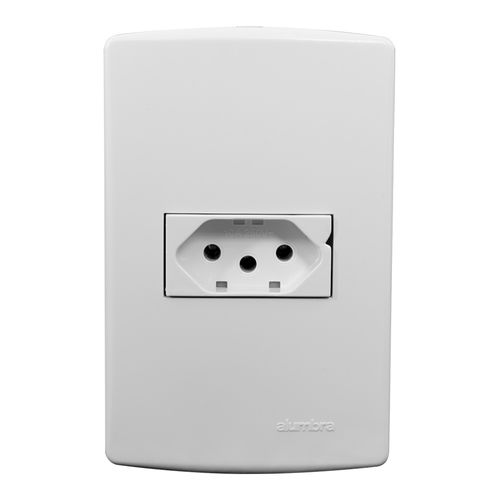 Tomada 2P+T Alumbra 10A 250V com Placa Horizontal Siena - Elastobor