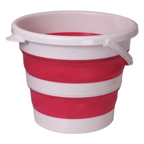 Balde Retrátil Nobre 10 Litros Branco e Rosa - Elastobor