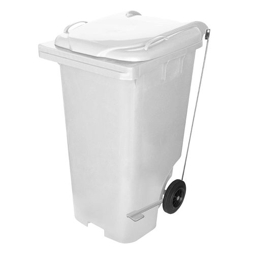 Contêiner de Lixo JSN em Plástico com Pedal 240L Branco - Elastobor