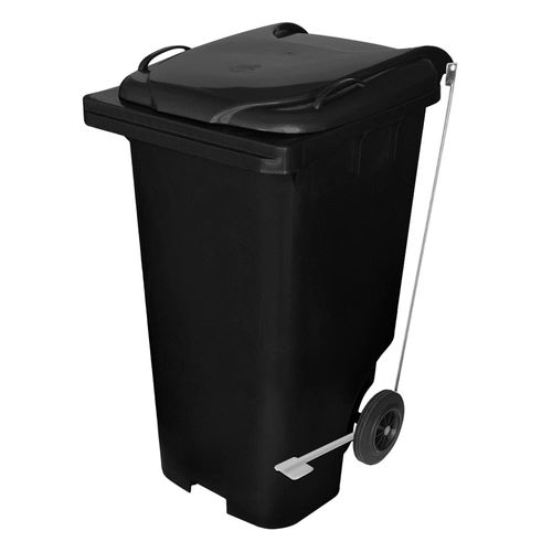 Contêiner de Lixo JSN em Plástico com Pedal 240L Preto - Elastobor