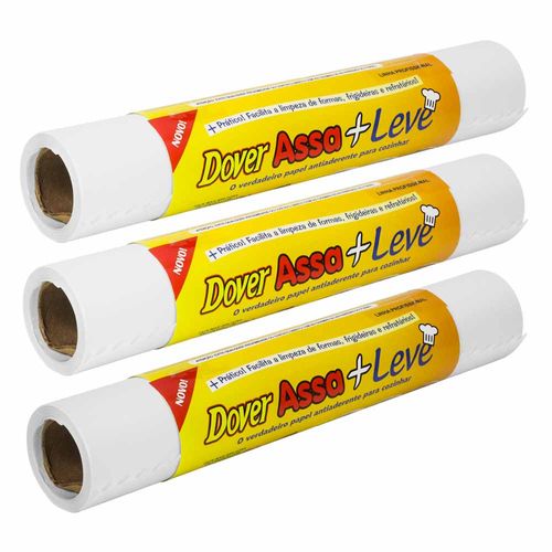 Papel Antiaderente Dover Roll Assa+Leve 30cmx20mts Kit 3UN - Elastobor